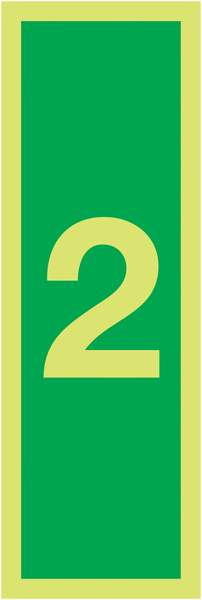 Nite-Glo Photoluminescent Number 2 Symbol Signs - Single | Seton